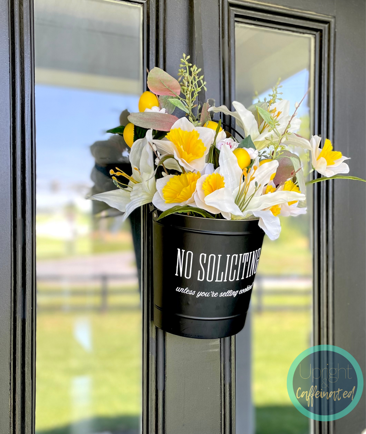 DIY No Soliciting Sign - Upright and Caffeinated