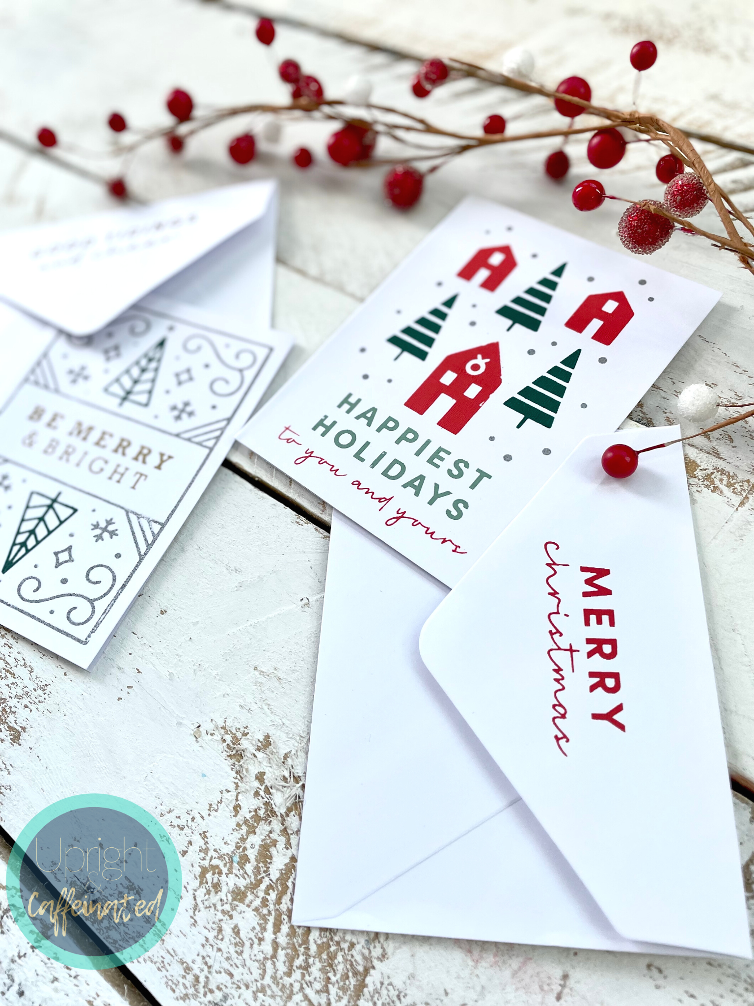 How To Make DIY Christmas Cards Without a Cutting Machine - Upright and ...